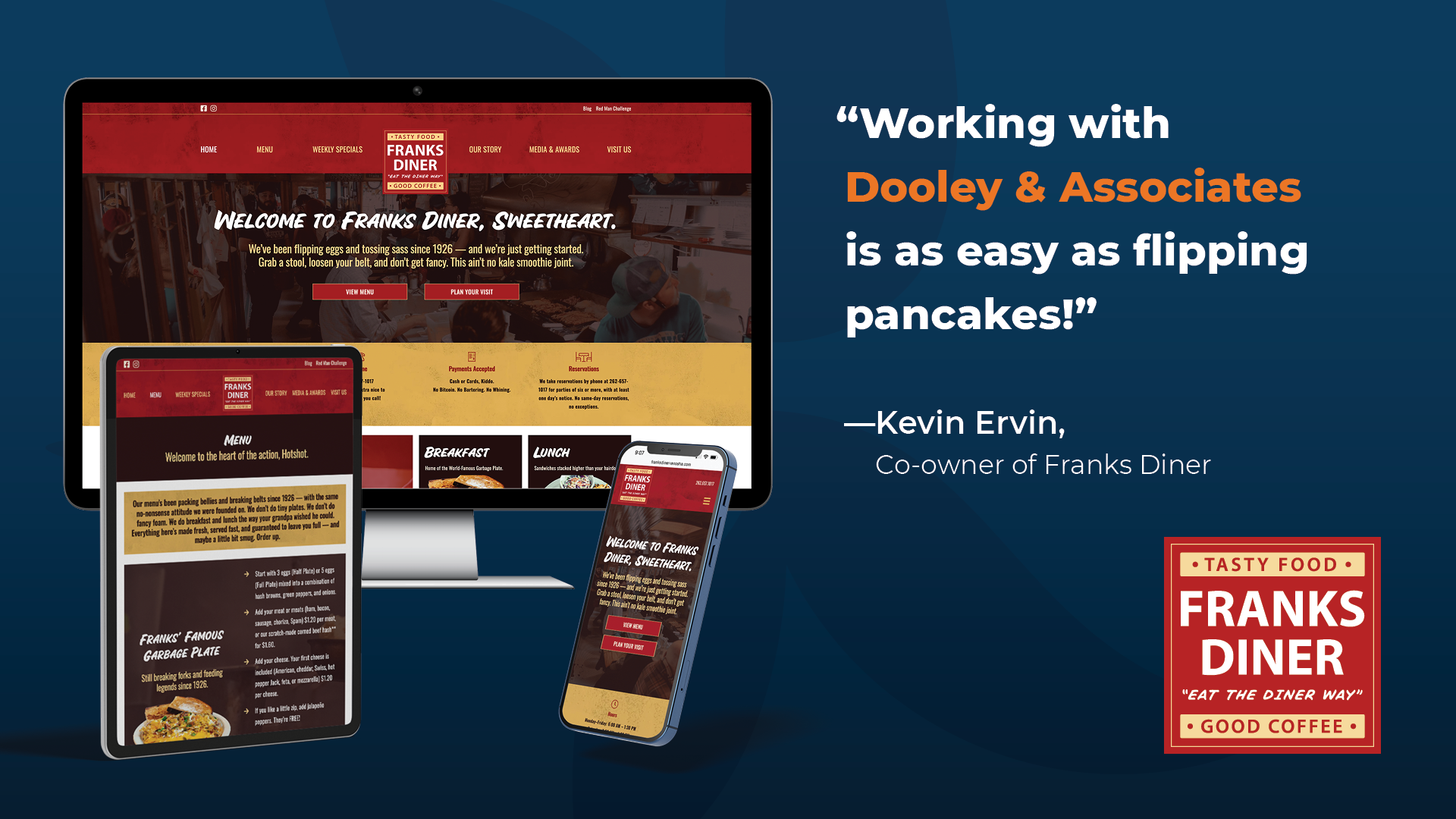 Franks Diner Website Redesign | Dooley & Associates